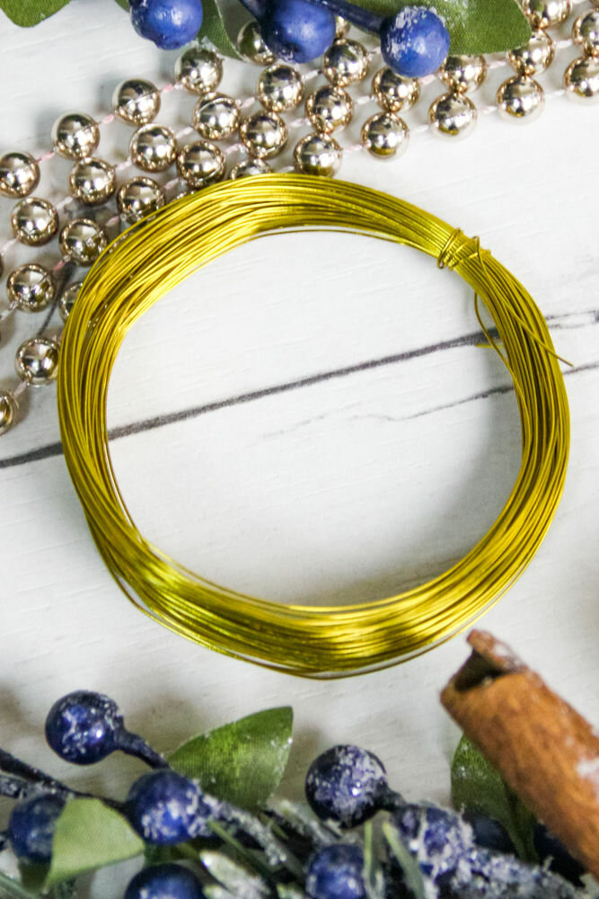 Проволока для декорирования царт, металл, золотая, Winter Deco 1000441-3