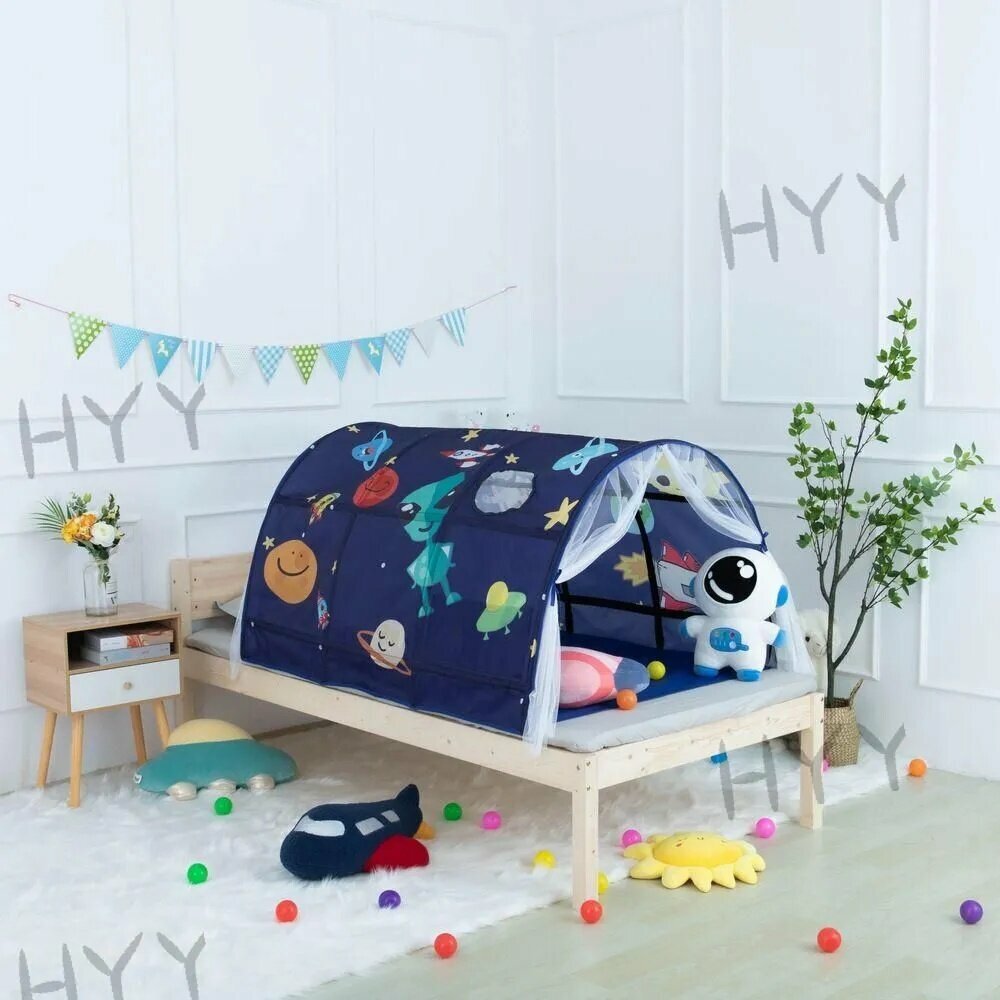 Тент палатка на кровать / Детская игровая палатка / Детский домик для сна