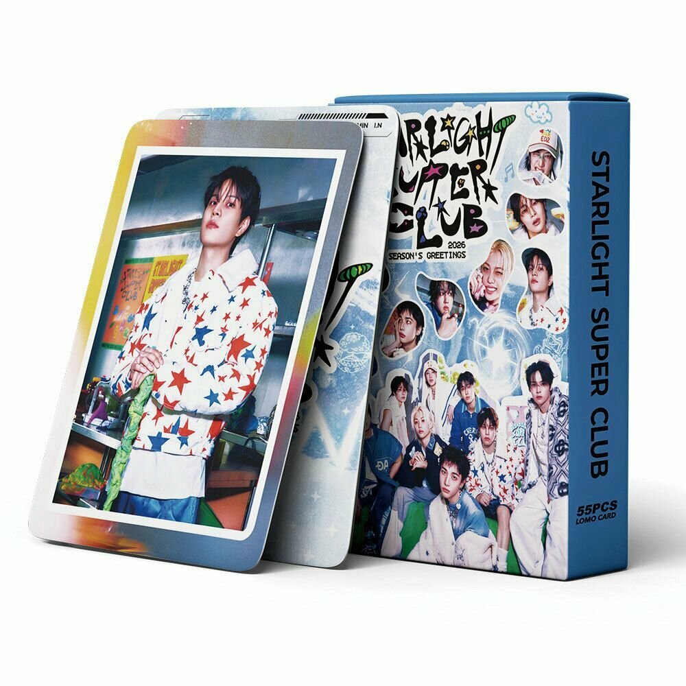 KPOP 55шт/коробка Stray Kids Фотокарточки 2026 Starlight Super Club LOMO Card