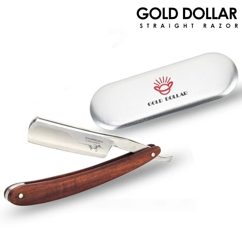 Профессиональная бритва для бороды Gold Dollar S45C Wooden Iron Box Set