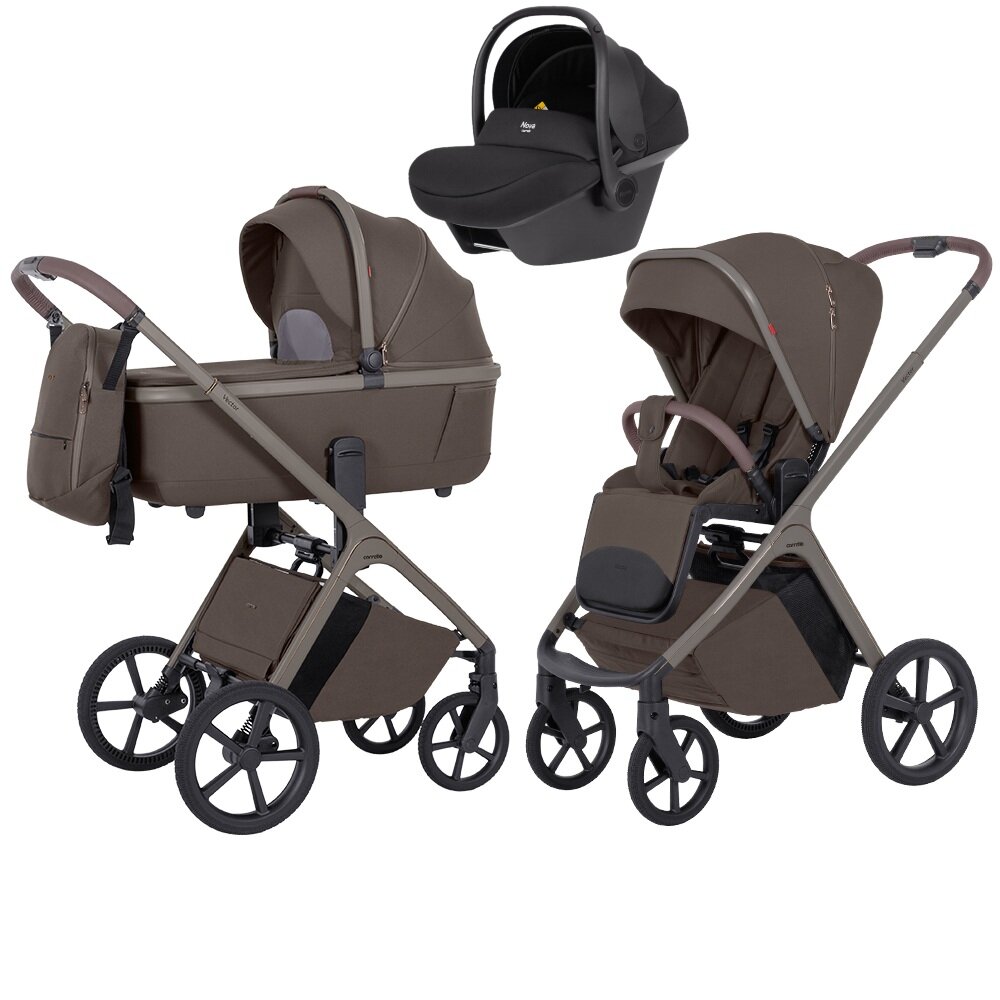 Коляска Carrello Vector 3в1, 0-3 года, с автолюлькой, люлька и прогулочный блок, цвет Coffee Beige