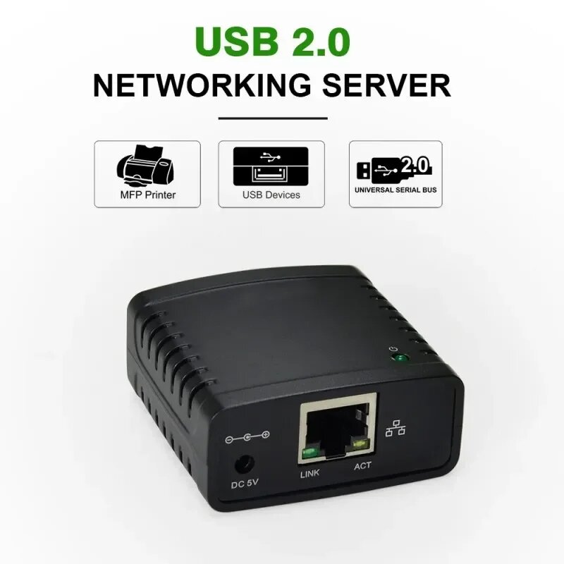 TenYua USB 2.0 Print Server, EU Plug — фото 1