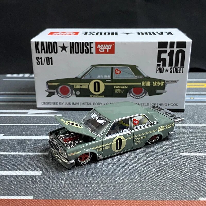 Bburago Tsm Mini Gt Kaido House Dartsun 510 1:64 Зеленый, Green