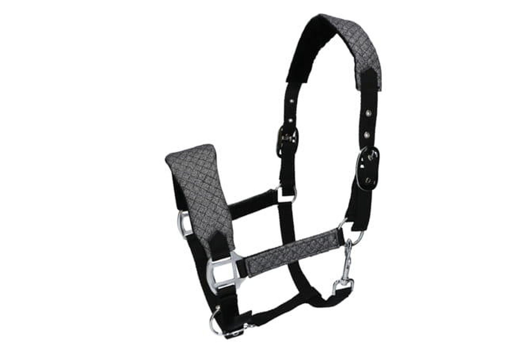 Недоуздок Decathlon Start SparkleSoft CS, двойной нейлон, велюр, черный