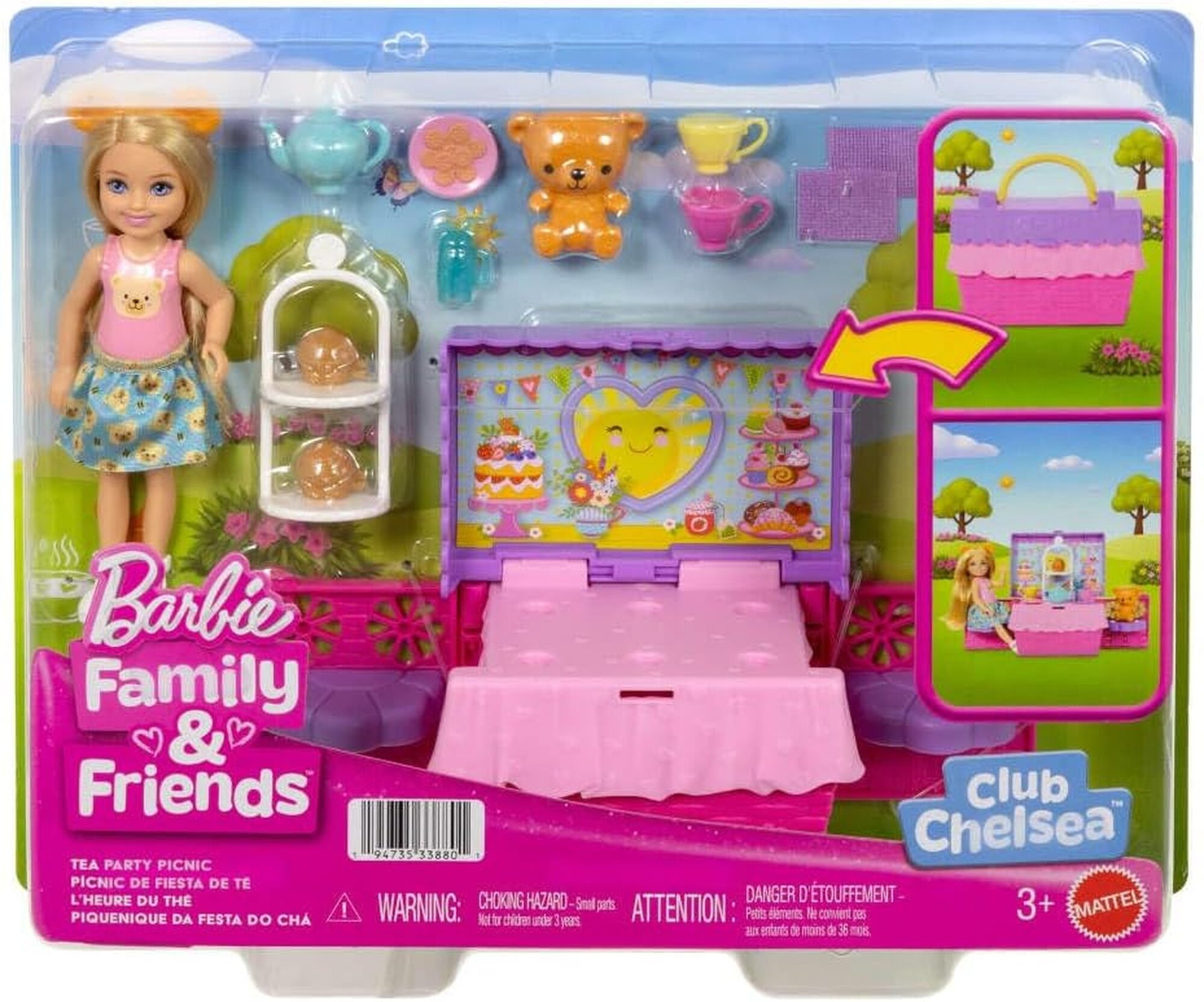 Игровой набор Barbie Family & Friends JJB40, для пикника, с аксессуарами, 15см