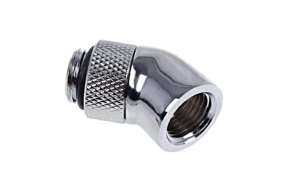 Угловой адаптер Alphacool Eiszapfen angled adaptor 45° rotatable G1/4 inner thread - chrome
