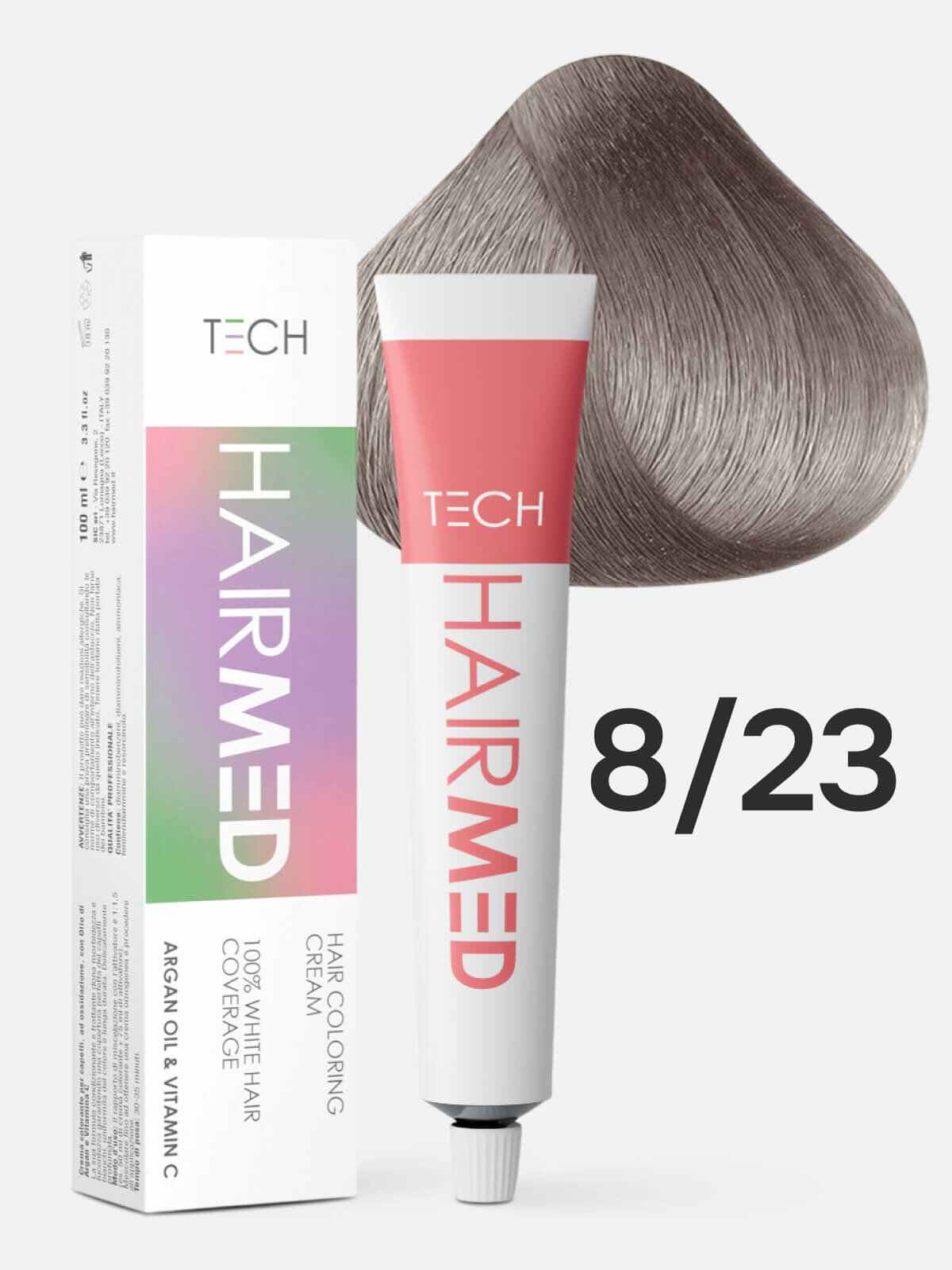 Крем - краска для волос профессиональная Hairmed 8/23 Светлый русый Фиолетово-золотистый, 100 мл
