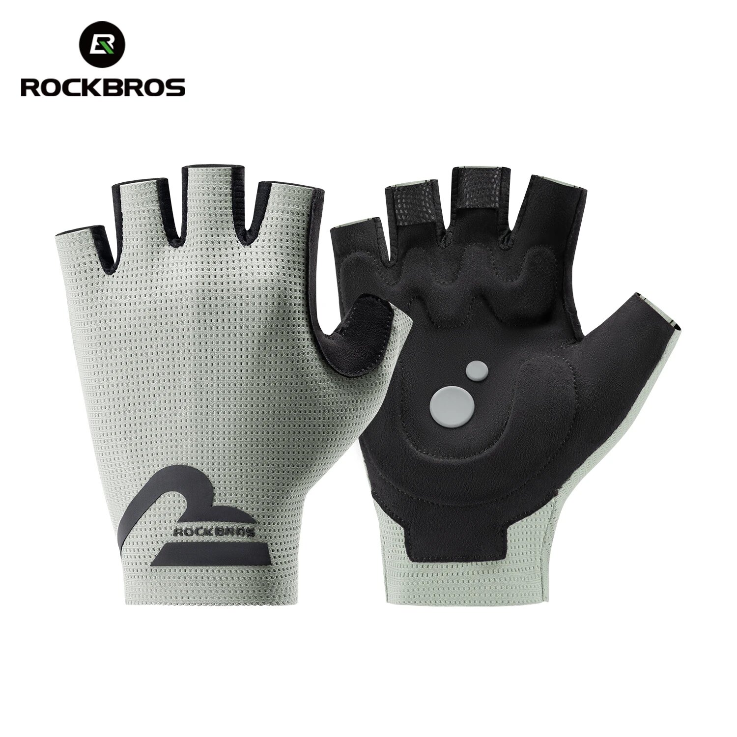 ROCKBROS Велоперчатки полупальцевые, S407 Beige, размер M