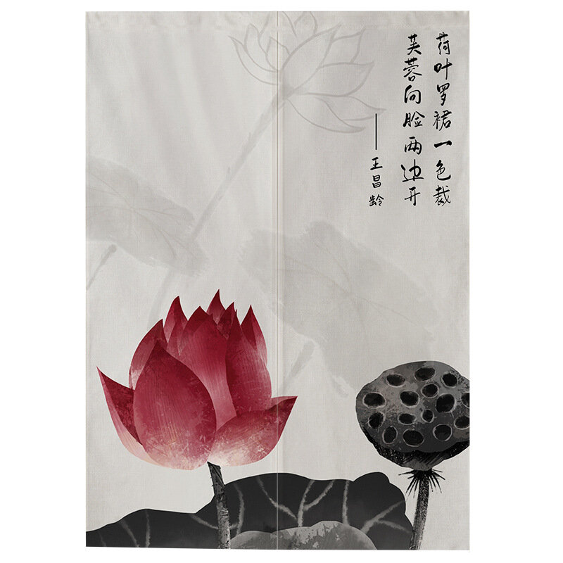 Дверная занавеска в китайском стиле, перегородка-занавеска, кухонная занавеска, домашняя полудлинная тканевая занавеска для спальни, тканевая занавеска в китайском стиле, подвесная занавеска без сверления.