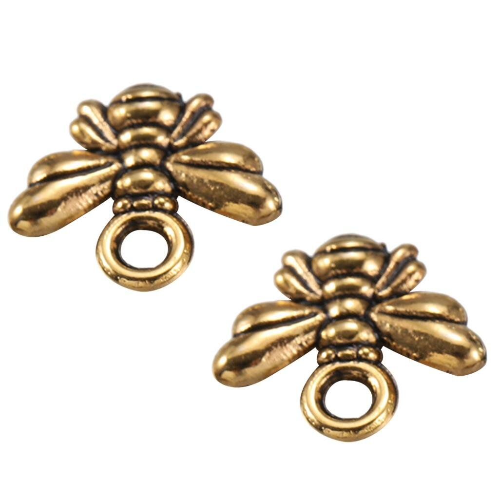 Комплект из 40 подвесок в форме пчёл, Золото