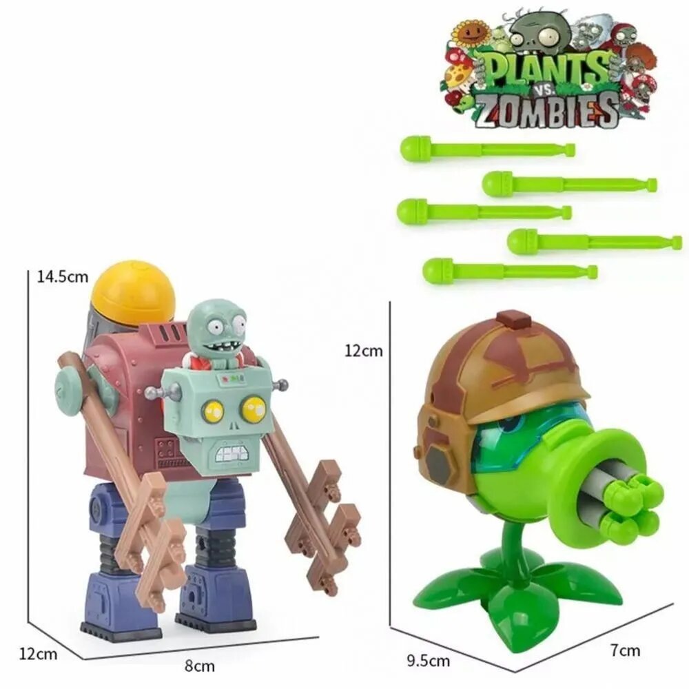 Фигурка Plants vs Zombies Растения против зомби набор с фигурками 2 шт ABS пластик для мальчиков — фото 1
