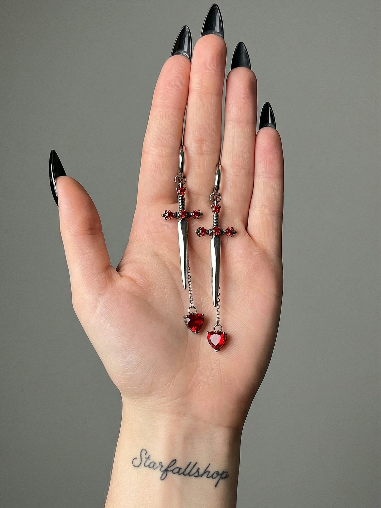 Серьги-трансформеры, искусственный камень, фианит