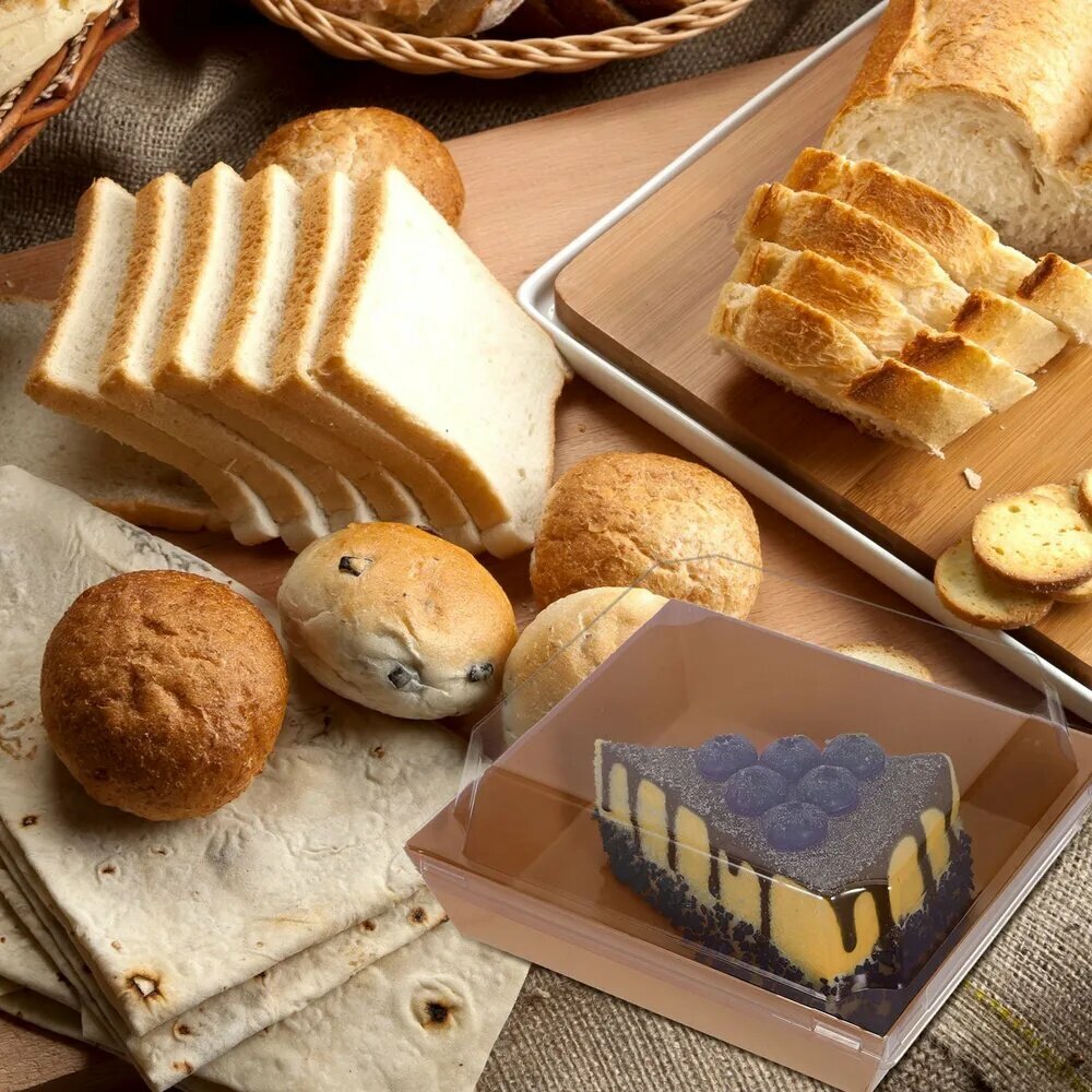 Одноразовые Бумажные Коробки Для Выпечки С Прозрачной Крышкой, Для Хранения Тортов И Печенья, 100 Шт