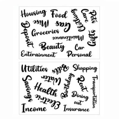 Бюджетный планировщик А6, искусственная кожа, 2Pcs Sticker