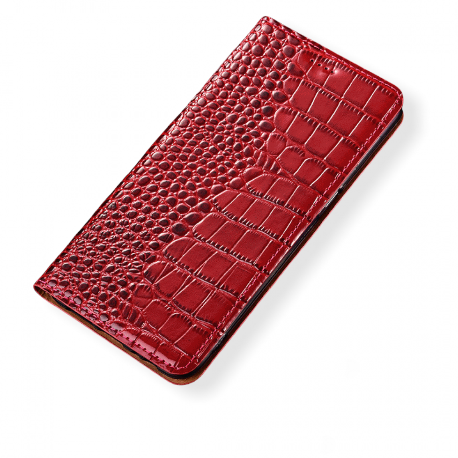 Чехол-книжка MyPads Premium для Samsung Galaxy S21+ plus из натуральной кожи теленка с фактурой под кожу крокодила