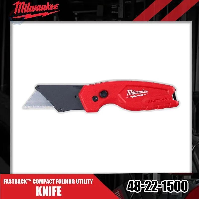 Компактный складной нож Milwaukee FASTBACK с быстрой сменой лезвий и удобным открыванием одной рукой для строительных и хозяйственных работ