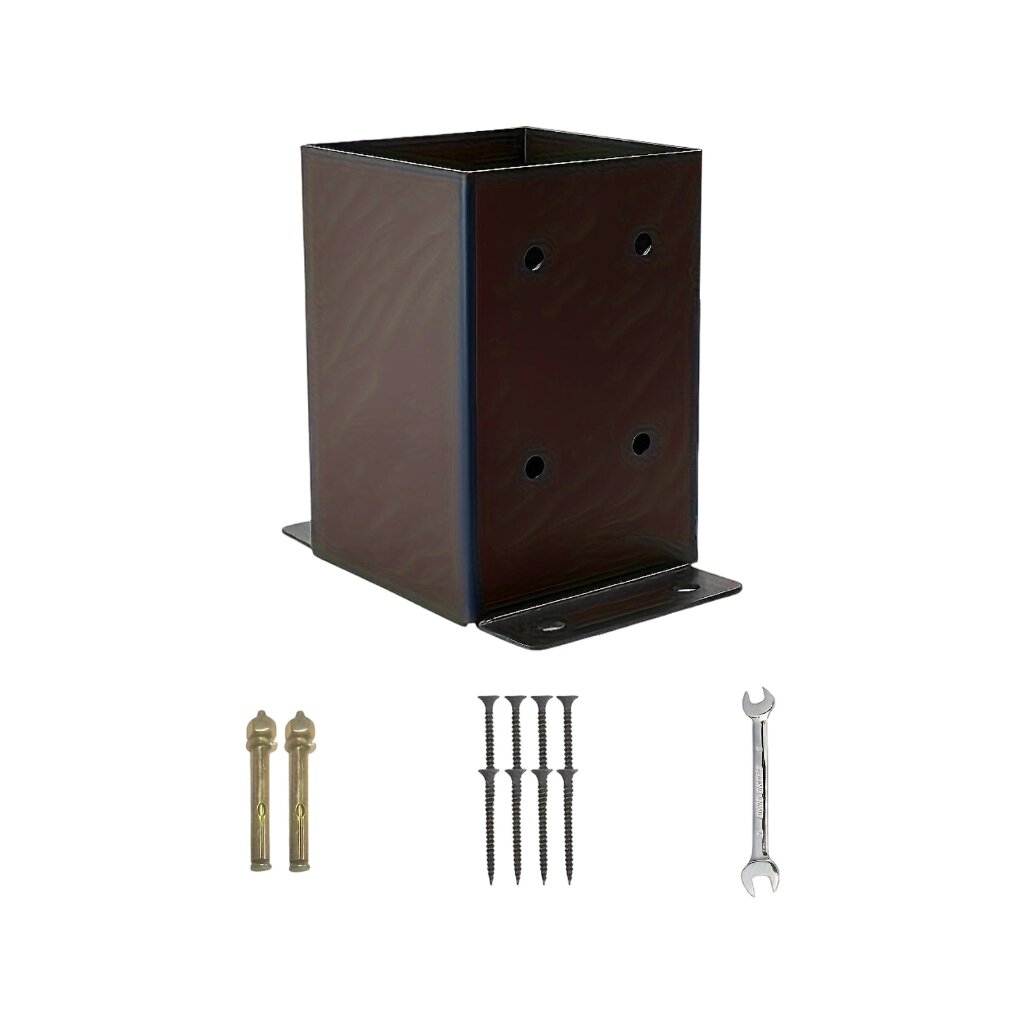 Толстая Металлическая Опора Для Наружных Перил И Столбов Ограждения Со Всем Необходимым Оборудованием В Комплекте