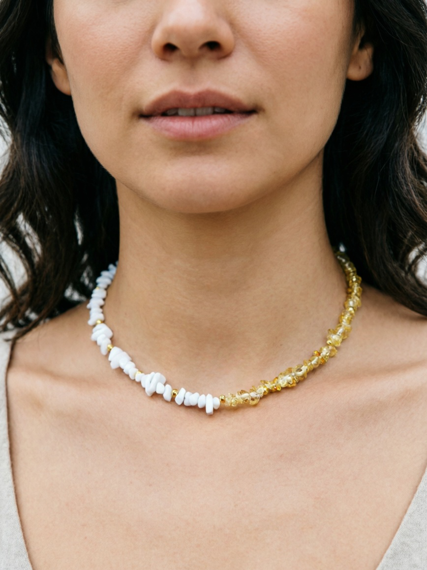 Чокер, цитрин, агат