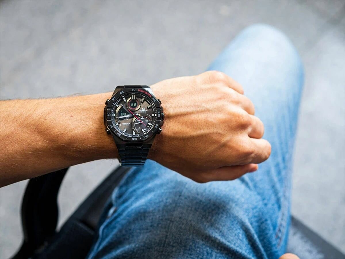 Наручные часы CASIO, черный, синий — фото 1