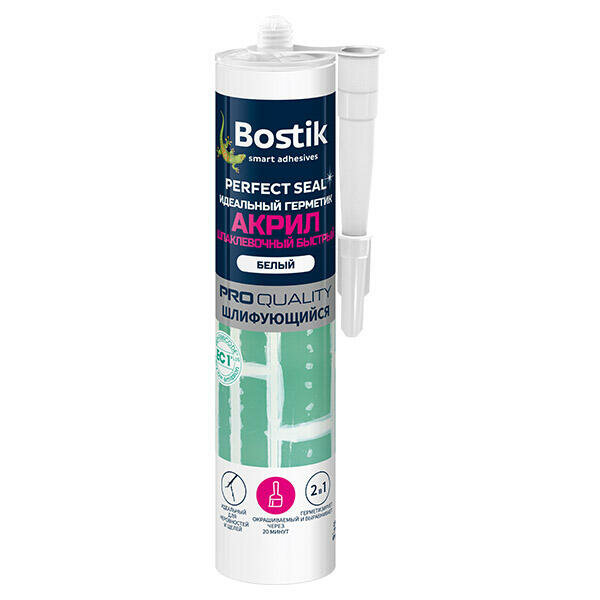 Герметик Bostik Perfect Seal Акрил "Шпаклевочный Быстрый" белый, 280 мл