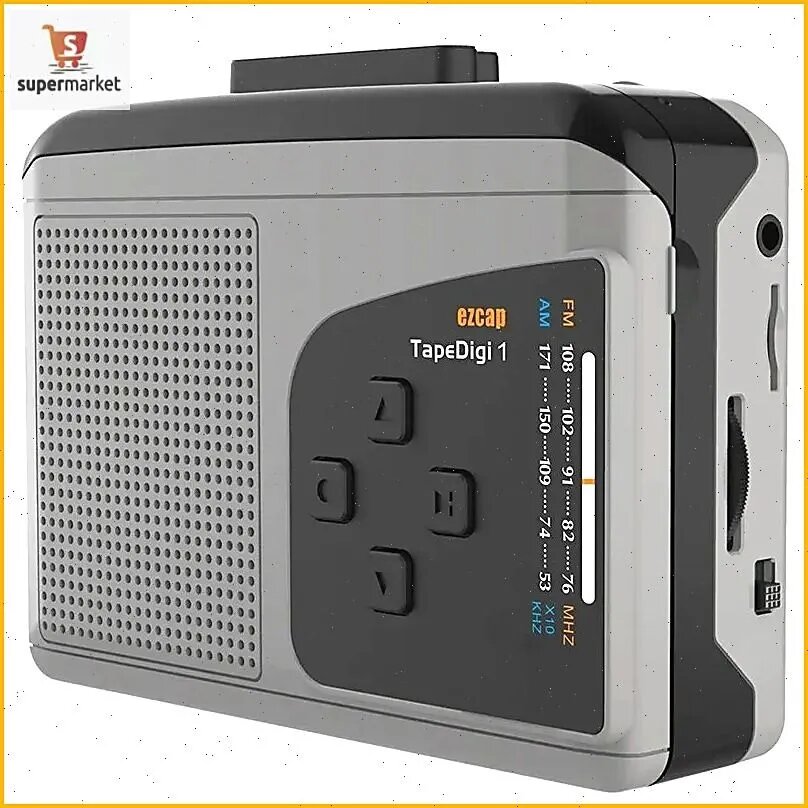 Кассетный плеер ezcap TapeDigi 1 серый портативный FM-тюнер micro SD