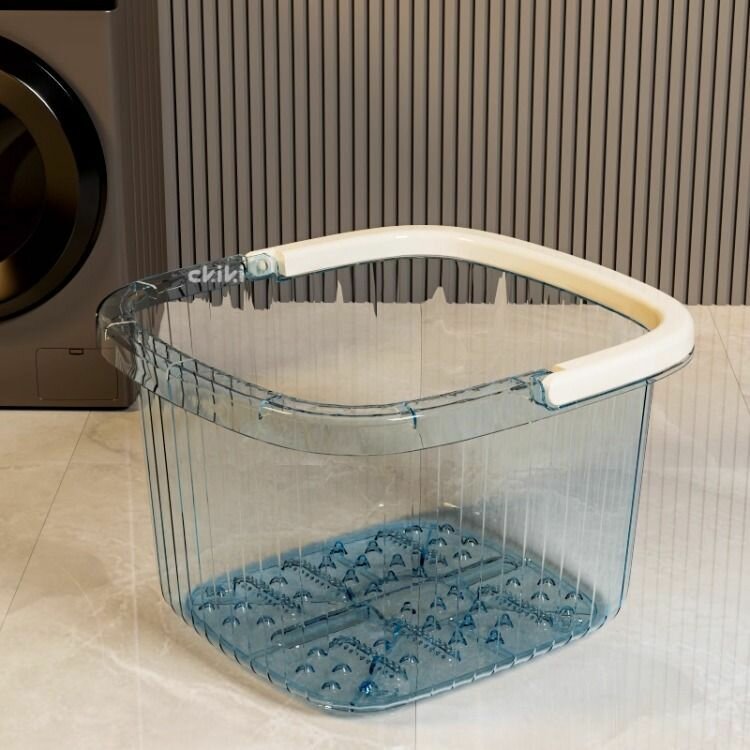 Большая емкость для стирки, утолщенная, подходит для студентов, для купания и стирки, легкое роскошное прозрачное пластиковое ведро, портативное ведро для воды.