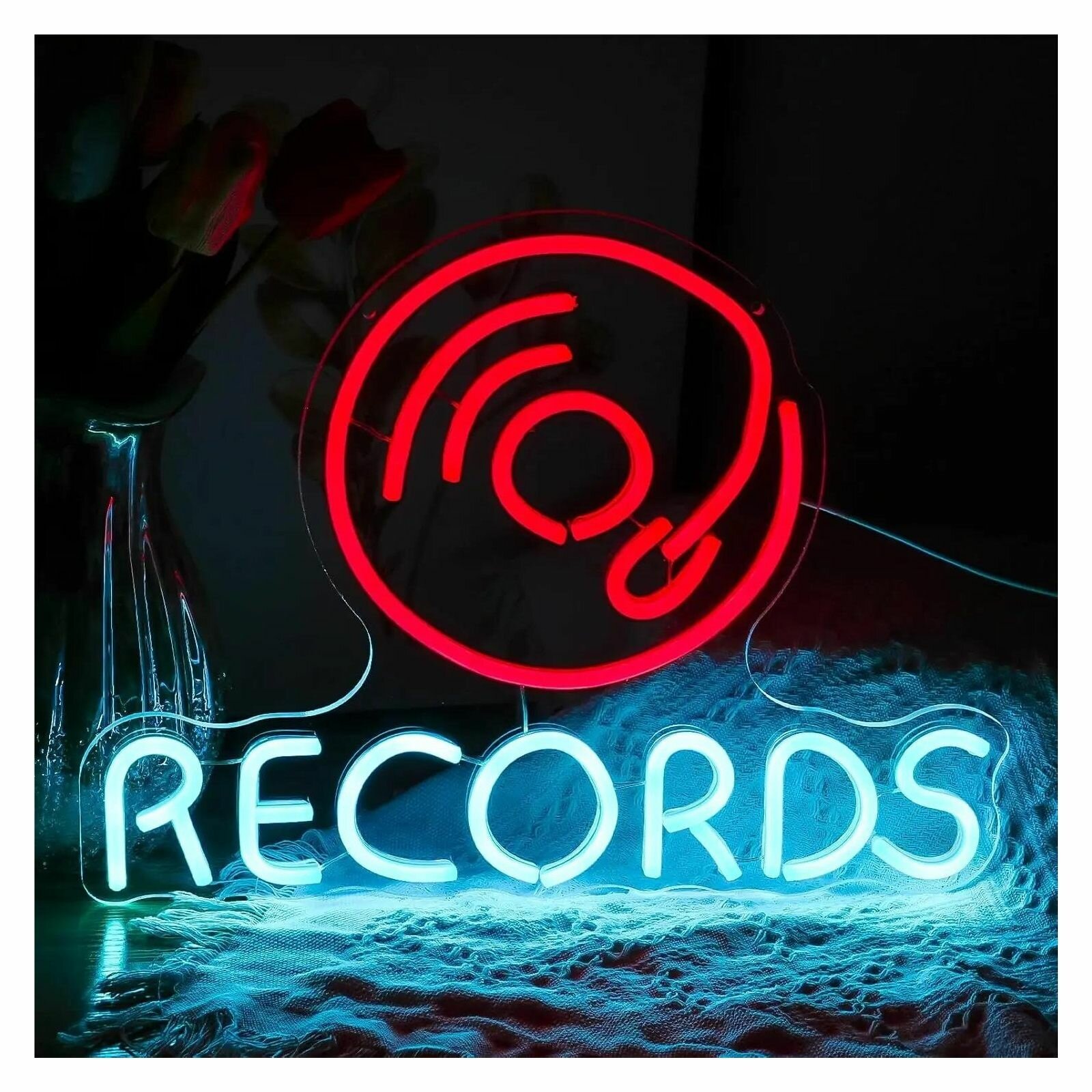 Records Неоновая Вывеска 38смx29см