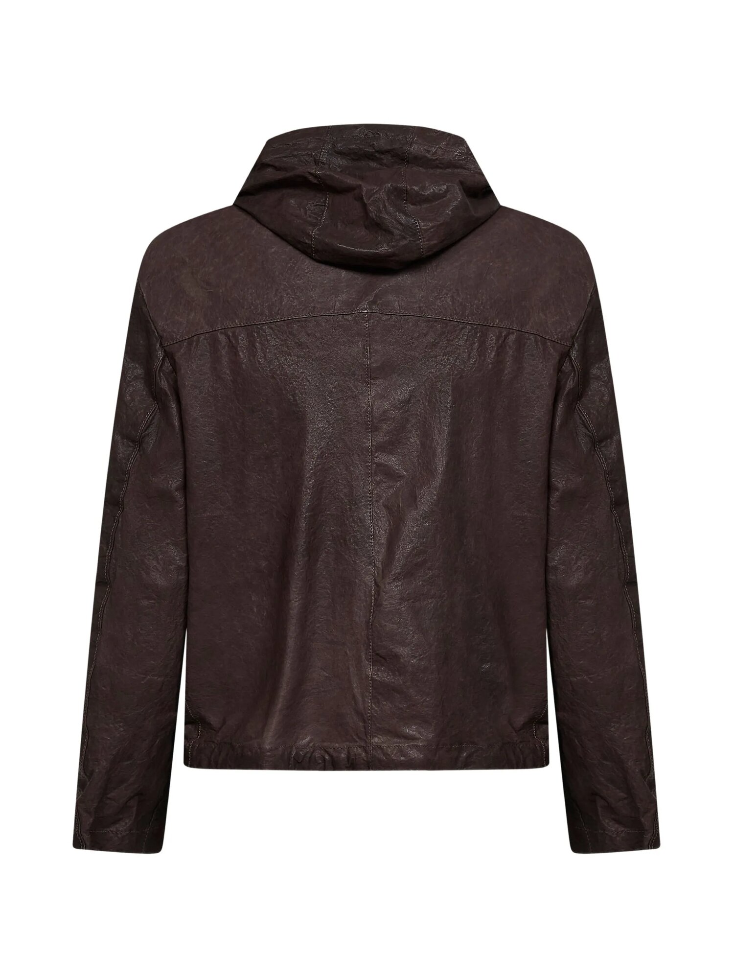 Куртка Salvatore Santoro Hooded crinkled leather jacket, размер 50, brown — фото 1