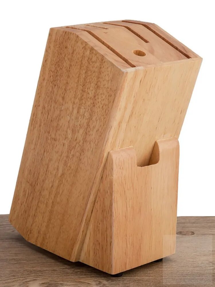 Подставка для ножей деревянная коричневого цвета для кухонных ножей