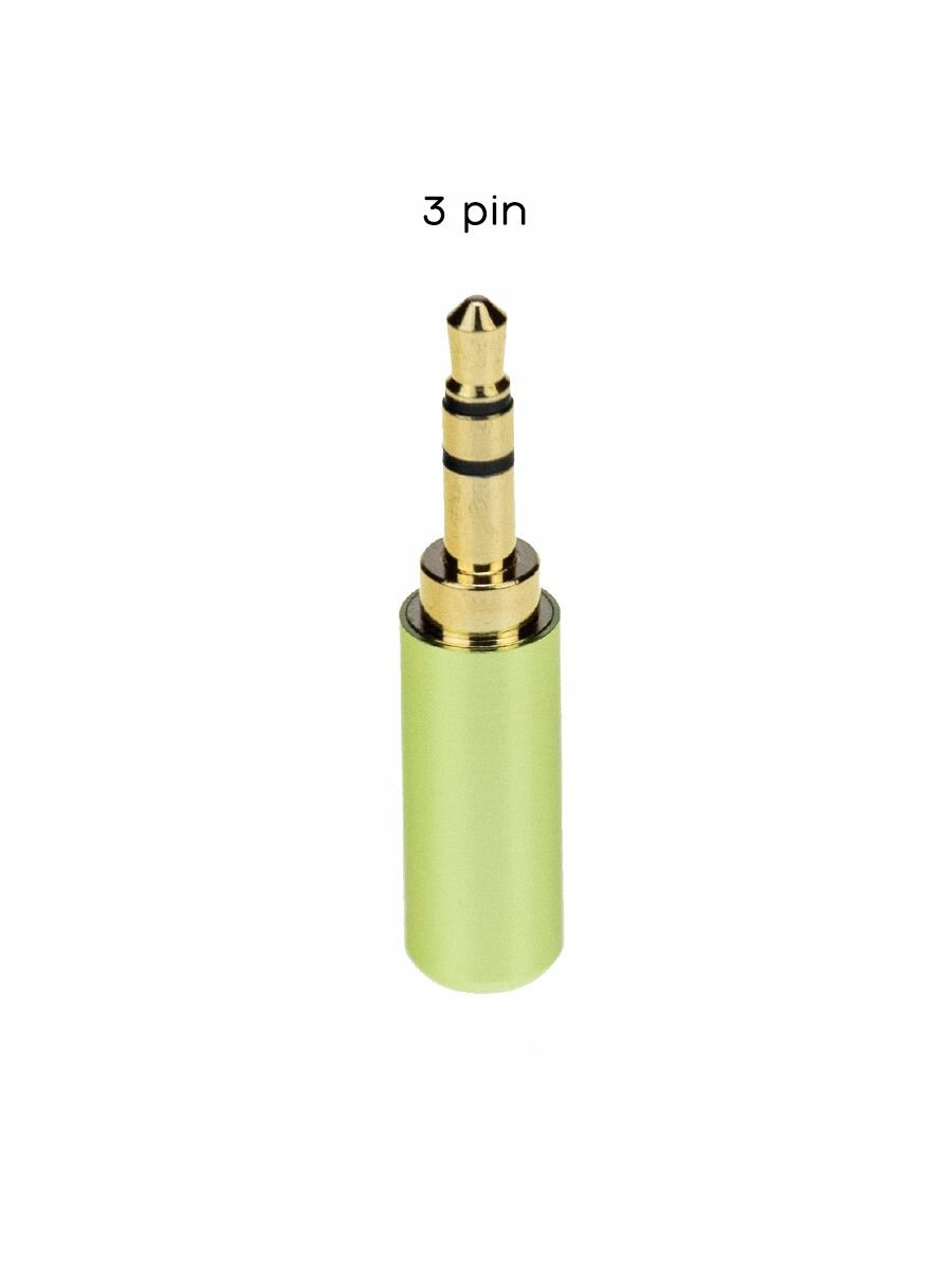 Аудио штекер, коннектор разъем Mini Jack 3.5мм, 3pin (Зеленый) — фото 1