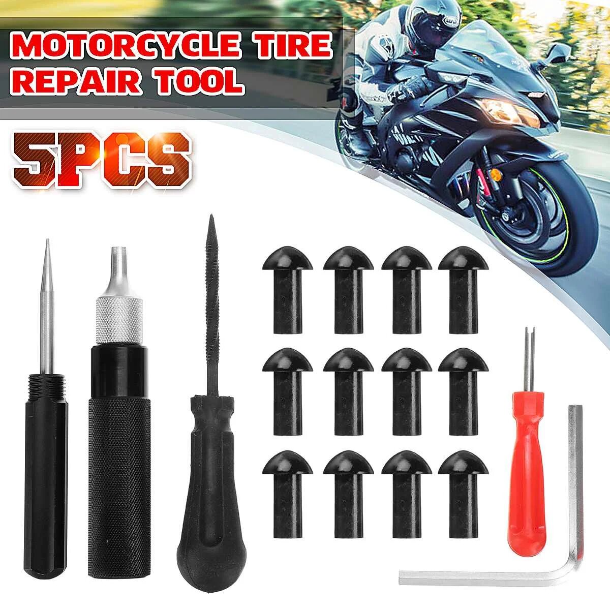 Набор инструментов для ремонта шин автомобиля и мотоцикла, набор инструментов для ремонта колес, насадка для зонда с грибами, инструмент для удаления отвертки и установки