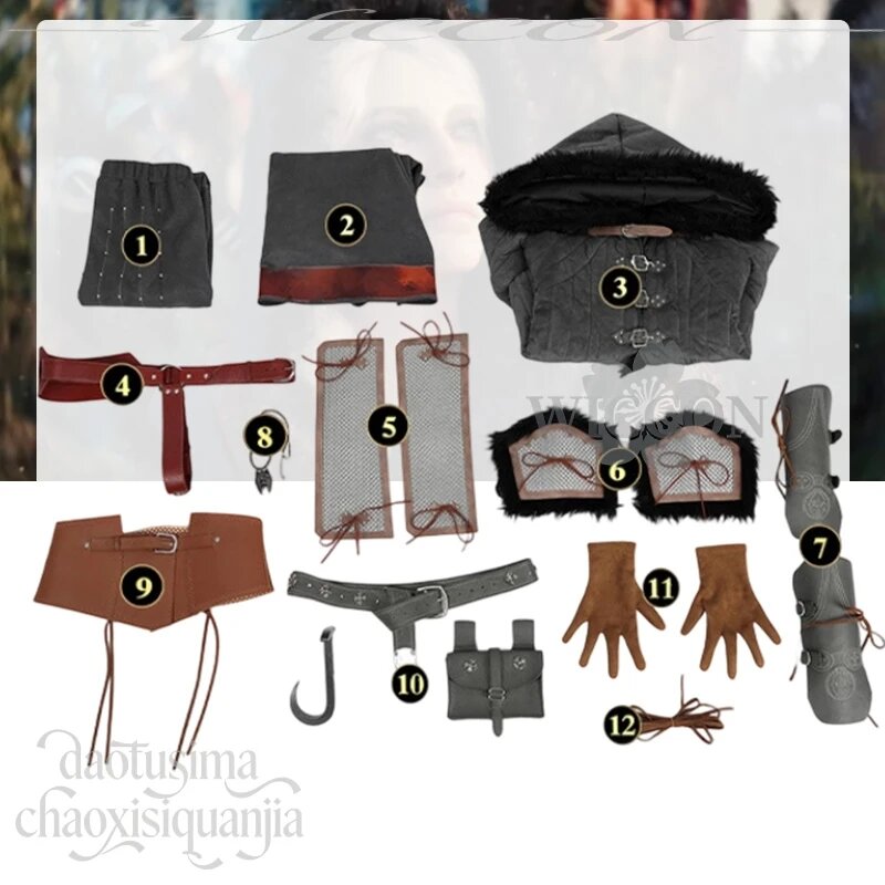 Косплей костюм Кири, Цирилла, Фиона, Элен, Риун, Цвет: suit