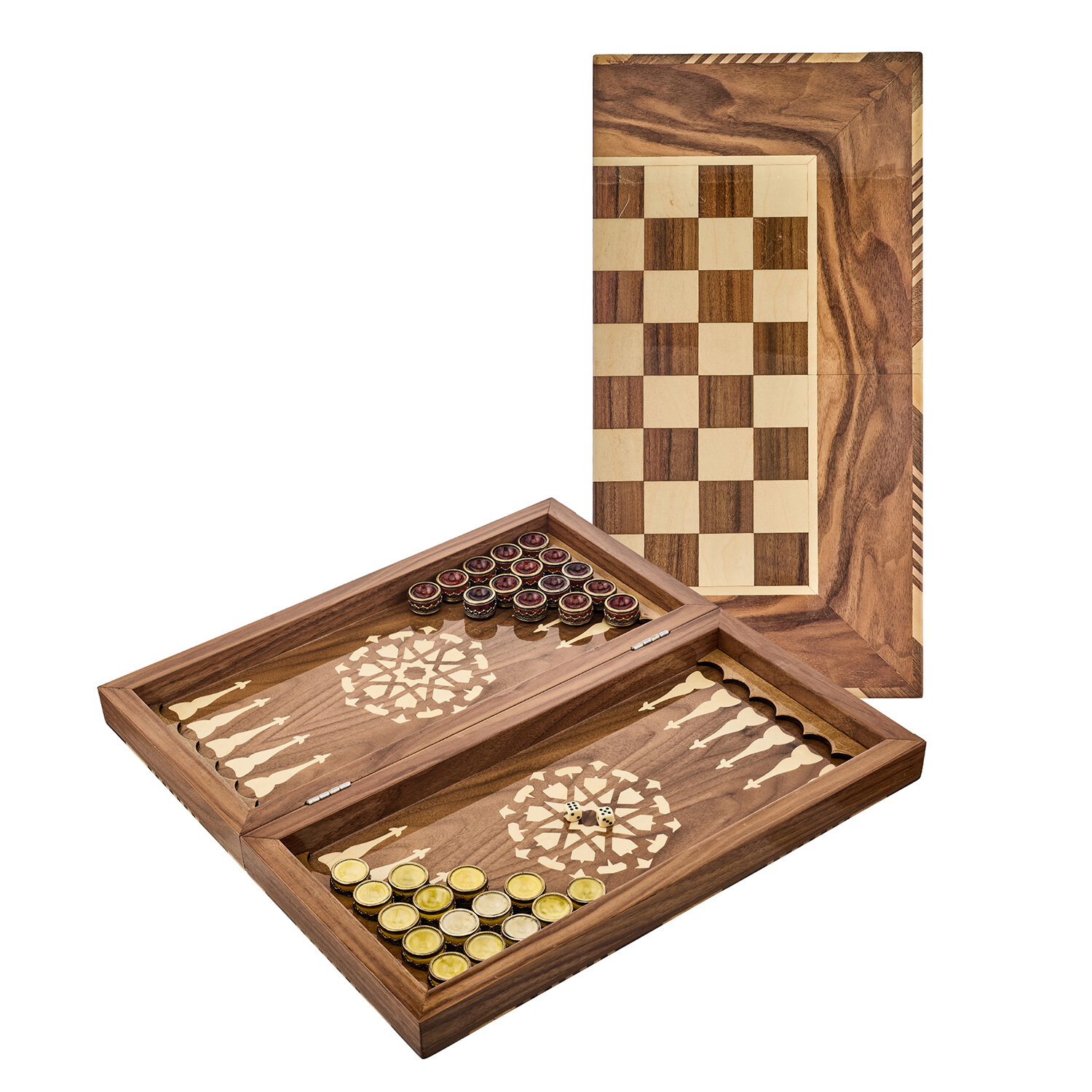 Нарды-шашки с янтарными фишками "Звезда востока" 49х25 см