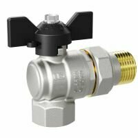 Кран шаровой угловой с американкой полнопроходной (бабочка) LD Pride 1/2"