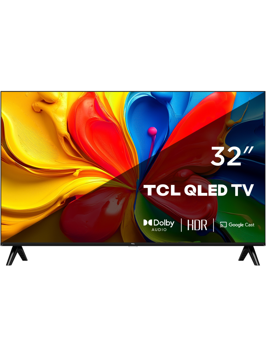 Телевизор TCL 32S4K 32" QLED, HD, черный, смарт ТВ, Google TV