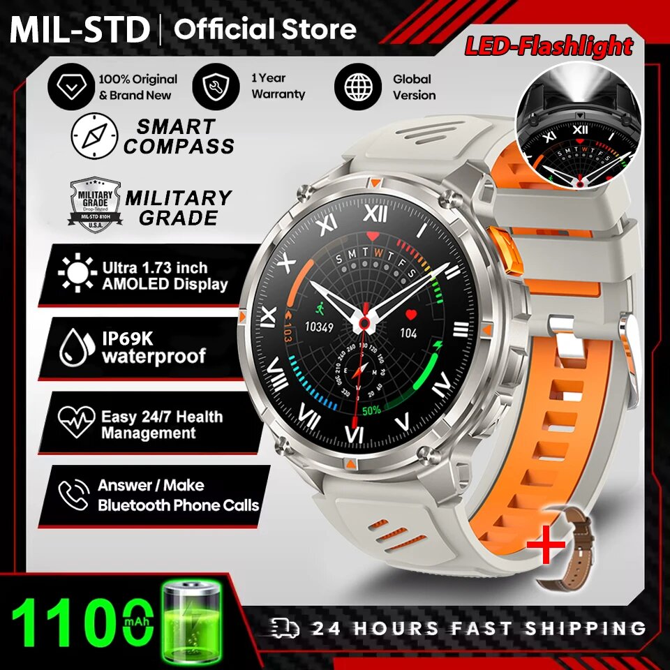 T-Rex3 Pro Military Часы умные, Silver tape a
