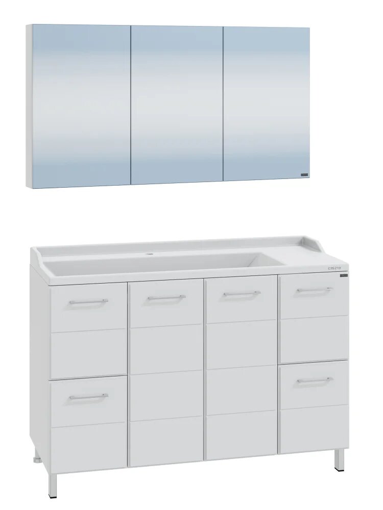 Мебель для ванной комнаты СаНта Омега Люкс 120 напольная белая