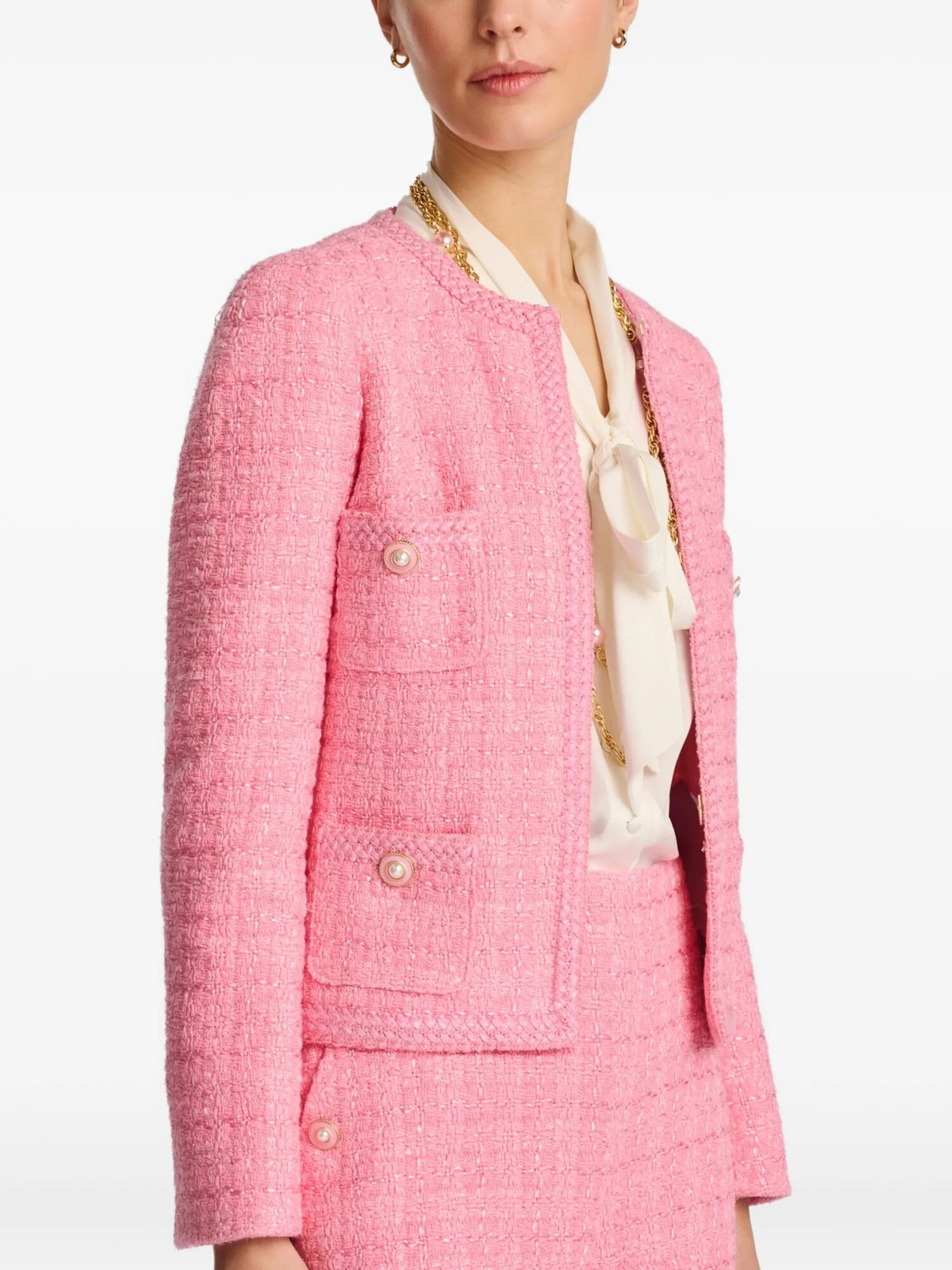 Куртка WEILL Tweed braid jacket, размер 40, розовый — фото 1