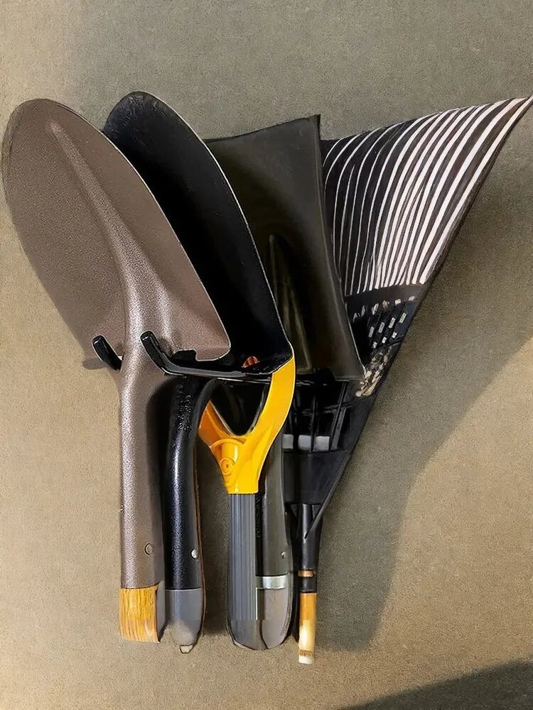 Держатель садового инструмента для хранения лопат, 1 шт, металлический, коричневый