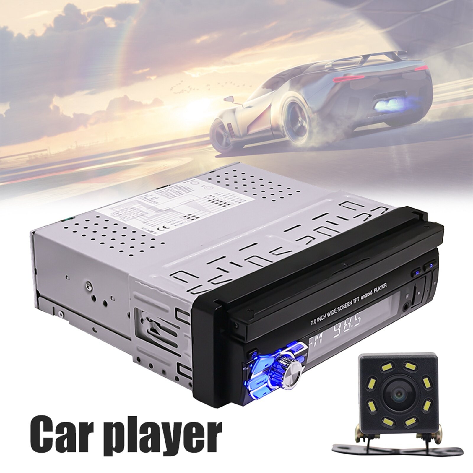 Автомагнитола 1+16G, GPS навигация, выдвижной экран, Android 9.0