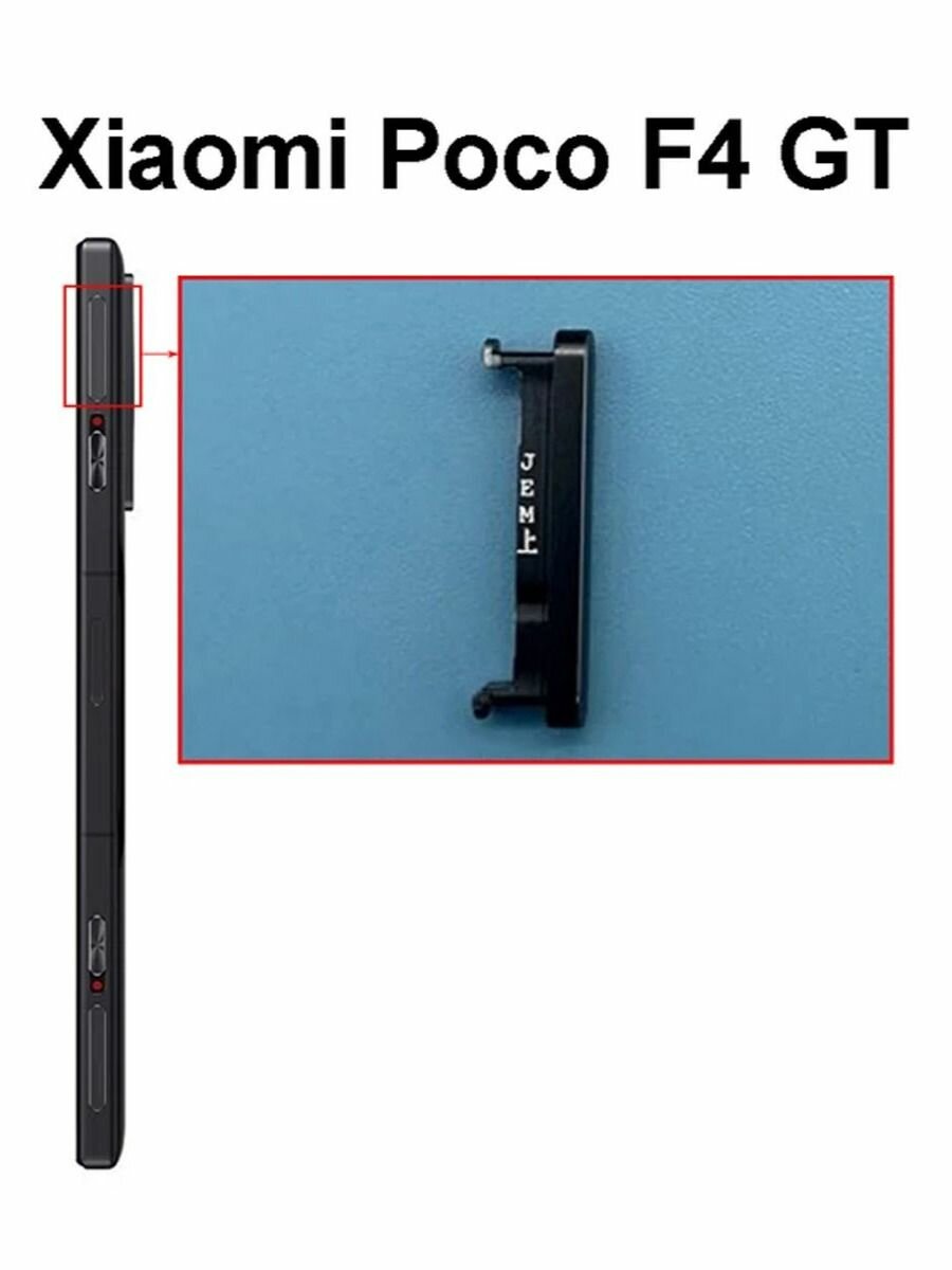 Верхняя игровая кнопка для Xiaomi Poco F4 GT Цвет: Черный