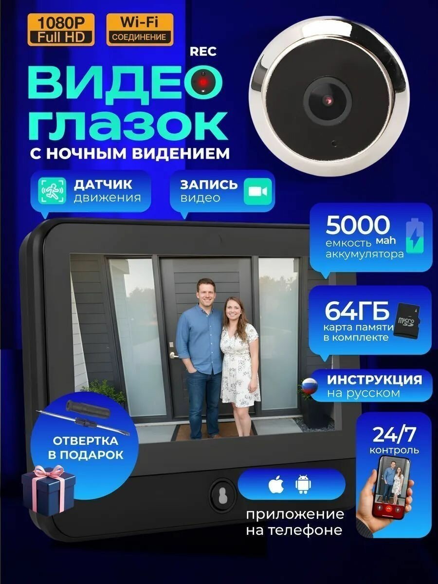Видеоглазок для входной двери с ночным видением