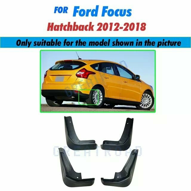 Стиль и чистота для хэтчбека! Комплект брызговиков для Ford Focus III (MK3) хэтчбек 2012-2018 гг. — надёжная защита арок от грязи и сколов.
