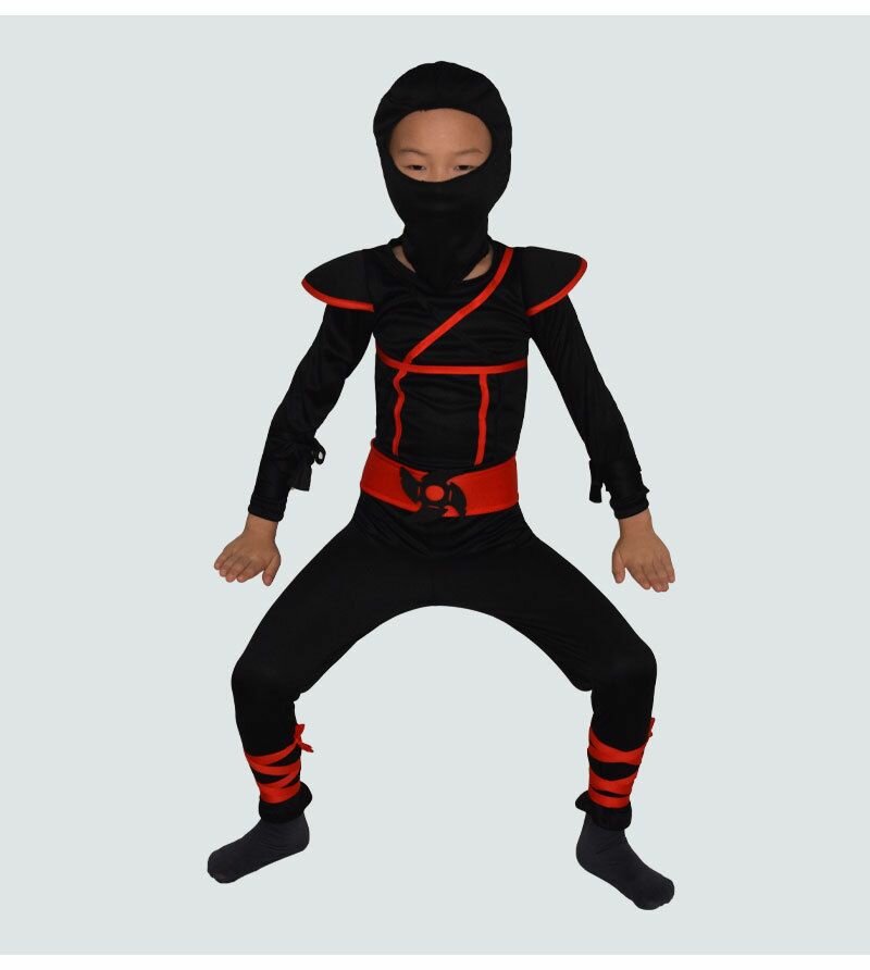 Костюм карнавальный Ниндзя черный с красным 130 (M)