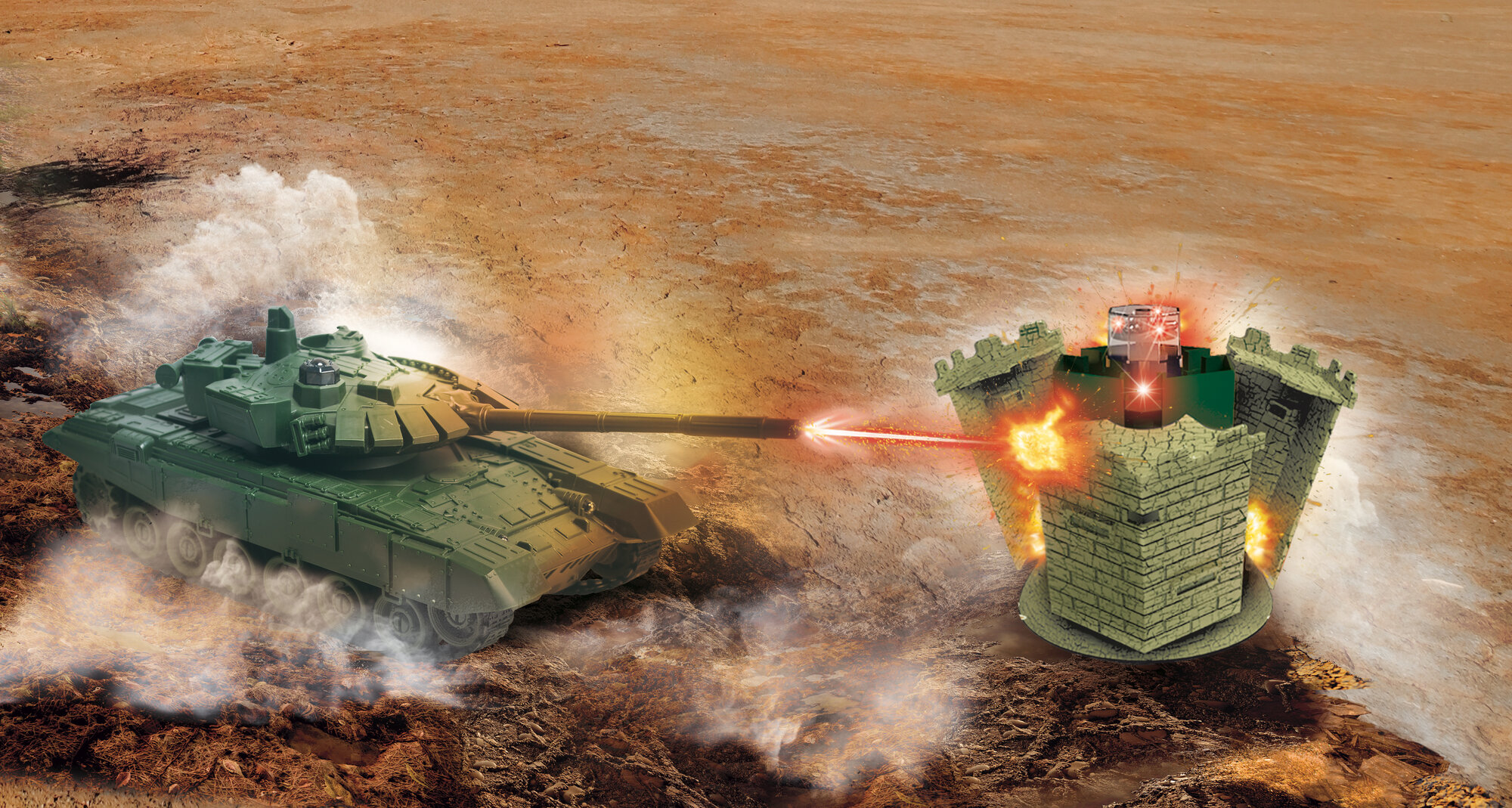 Танк Crossbot Т-72 на радиоуправлении, масштаб 1:24, интерактивная башня