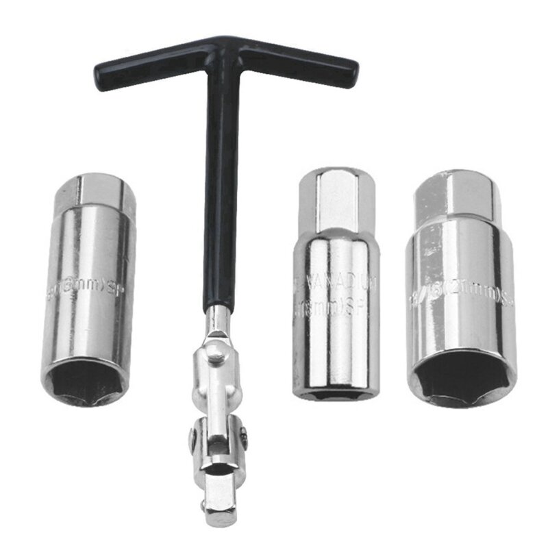 Торцевой Ключ Для Свечей Зажигания С Т Образной Ручкой Инструмент Для Удаления Свечей Зажигания Из Нержавеющей Стали 16мм 18мм 21мм для Обслуживания Автомобилей мотоциклов
