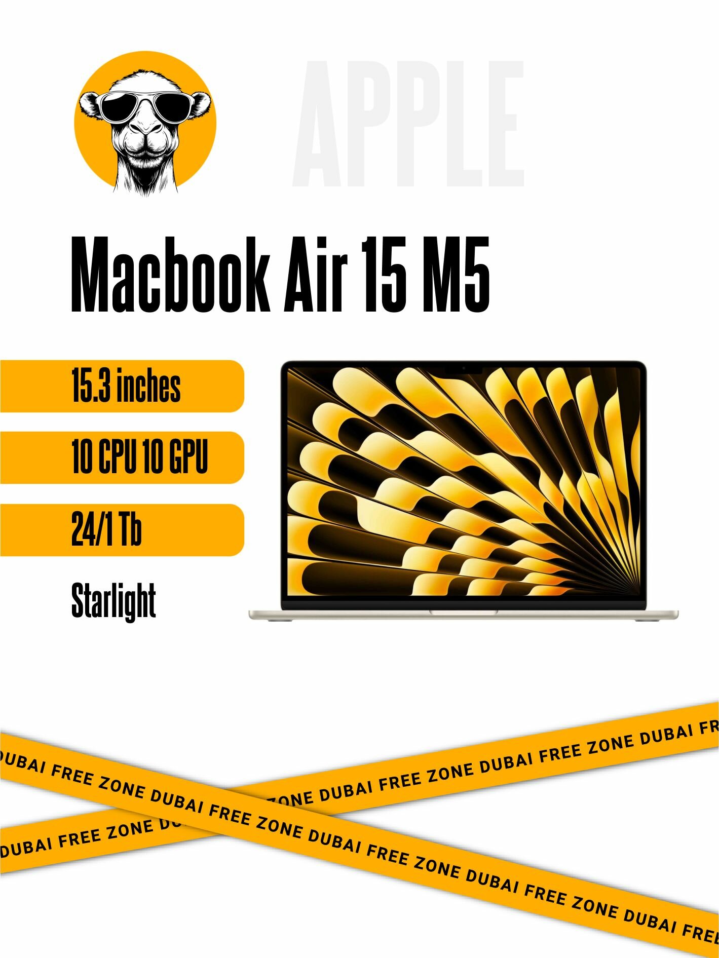 Ноутбук Apple Macbook Air 15 M5 24/1Tb (10 CPU/10 GPU) Starlight