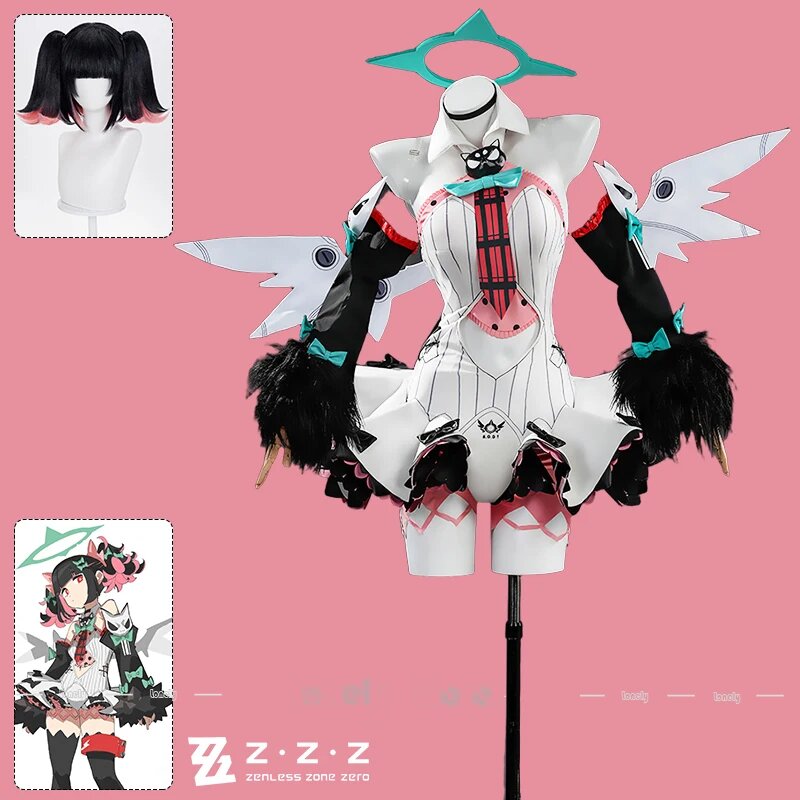 Костюм Nangong Yu Zenless Zone Zero, белый, XXL, паричок