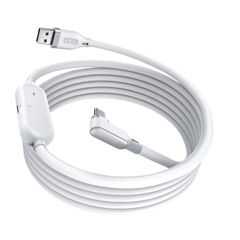 Кабель для быстрой зарядки USB C VR Link мощностью 18 Вт, алюминиевые разъемы длиной 5 м для игрового шнура Steam VR для ПК