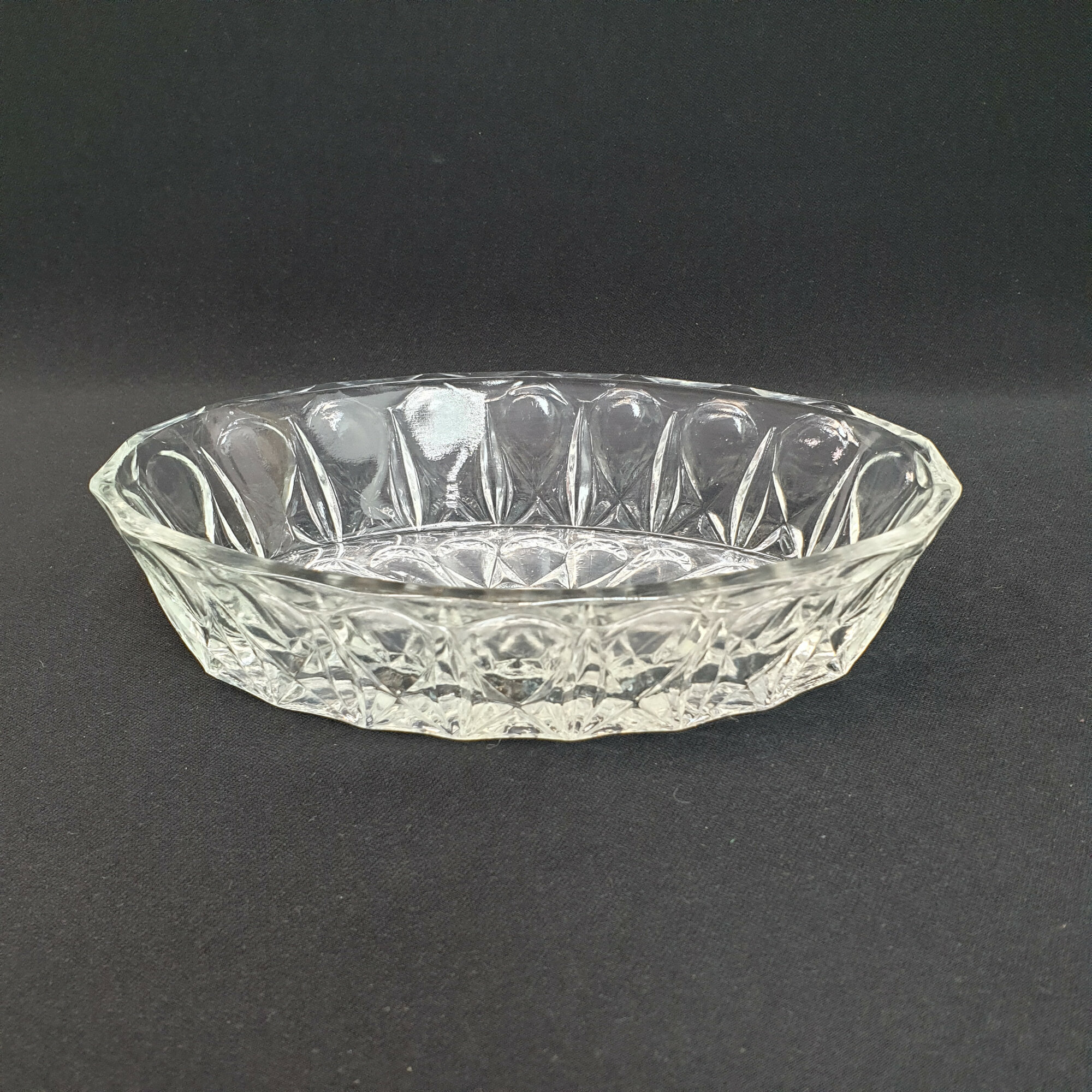 Винтажная конфетница ладья 20х12 см 350 см, хрусталь, СССР.